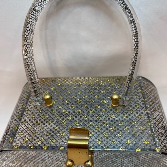 Wilardy | Bags | Very Rare Antique Wilardy Mark Lucite Gold Stardust ...